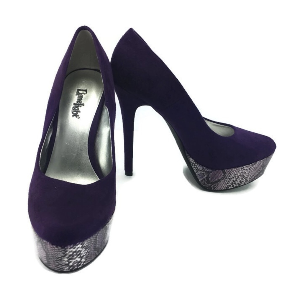 Limelight Purple Snakeskin Suede Pump Size 7 - Gem